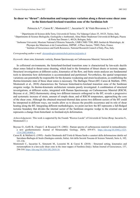 Pdf In Shear We Thrust Deformation And Temperature Variation Along