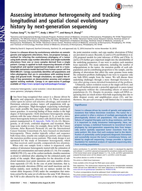 Pdf Assessing Intratumor Heterogeneity And Tracking Longitudinal And Spatial Clonal