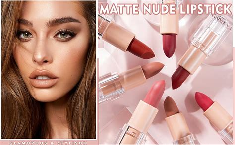 Pcs Matte Nude Lipstick Set Velvet Lip Gloss Non Fading Non Sticky Cup Nude Lipstick Matte Lip