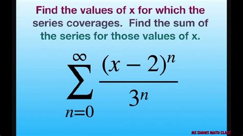 Find Values Of X For Which Series Converges Find Sum For Those Values