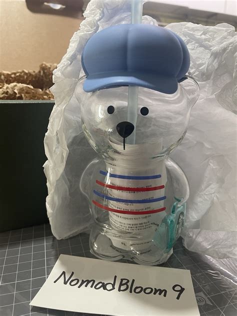 Starbucks Korea 2023 Summer Bearista Bears Glass Cold Cup 14oz 430ml