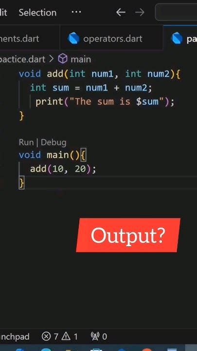 output coding programming learntocode codingtips dartlanguage