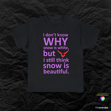 Geass Code Leilouch Quote I Don T Know Why Snow Is White Heavy Cotton T Shirt Etsy