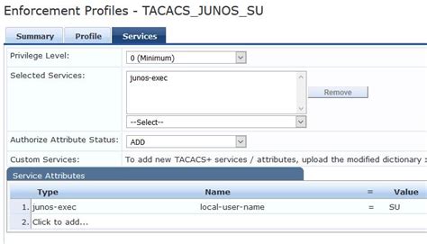juniper tacacs configuration and cppm security