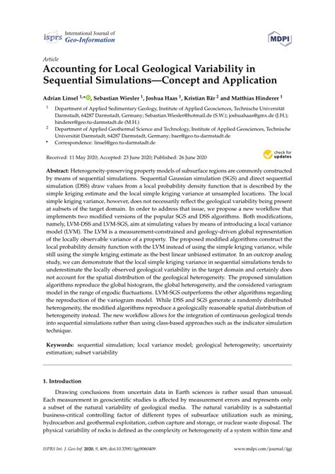 Pdf Accounting For Local Geological Variability In Sequential