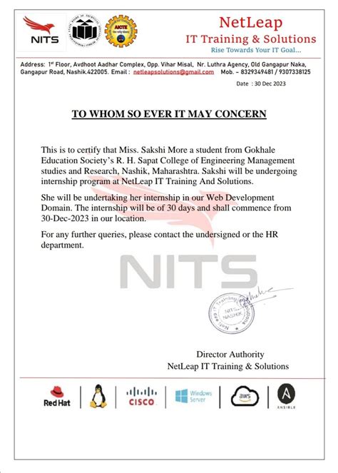 Sakshi Prakash More On Linkedin Netleap Webdevelopmentinternship