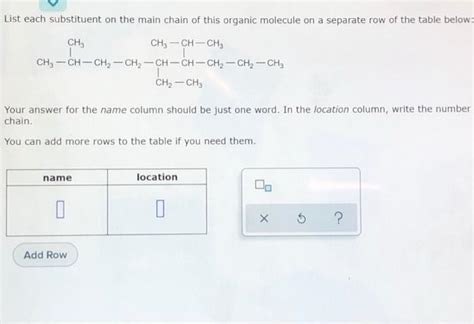 Solved List each substituent on the main chain of this | Chegg.com