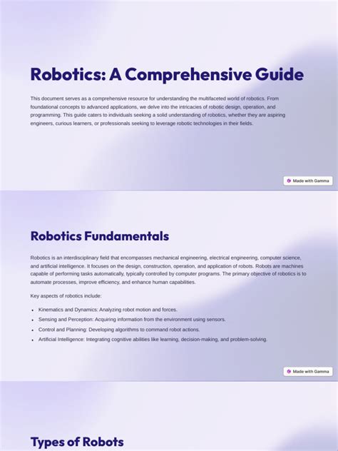 Robotics A Comprehensive Guide Pdf