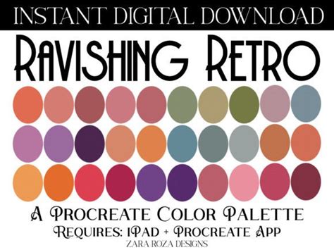 Ravishing Retro Procreate Color Palette Graphic By ZaraRozaDesigns Creative Fabrica