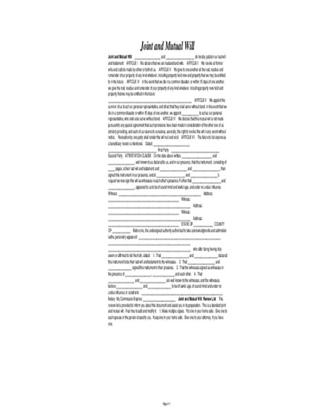 Joint And Mutual Will Sample Form Edit Fill Sign Online Handypdf