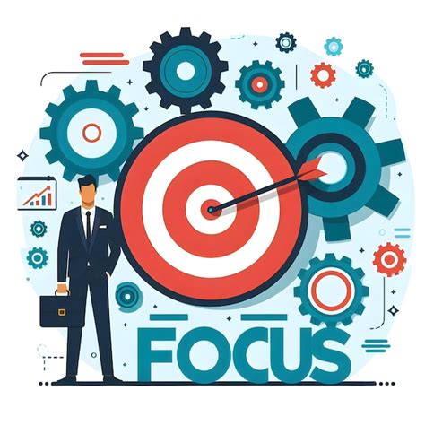 Flat Isolated Vector Of Target And Gears With Focus Concept Operational Management Importance