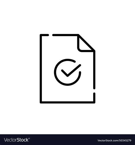 File And Checkmark In Circle Pixel Perfect Icon Vector Image