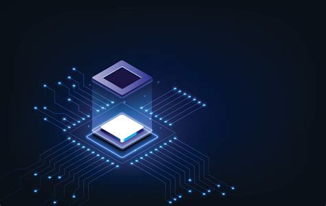 Abstract Technology Chip Processor Background Circuit Board And Html Code3d Illustration Blue