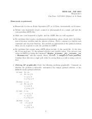 HW Pdf IEOR Fall Homework Due Date Friday At Am Homework
