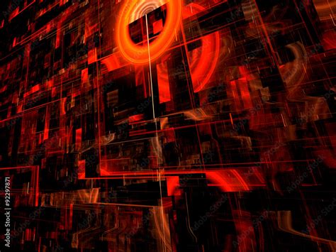 Abstract Dark Red Tech Background Computer Generated Image Stock Illustration Adobe Stock