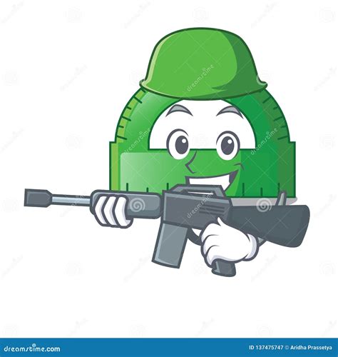 Army Protactor In On The Character Shape Stock Vector Illustration Of