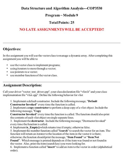 Solved Data Structure And Algorithm Analysis COP3530 Chegg Com