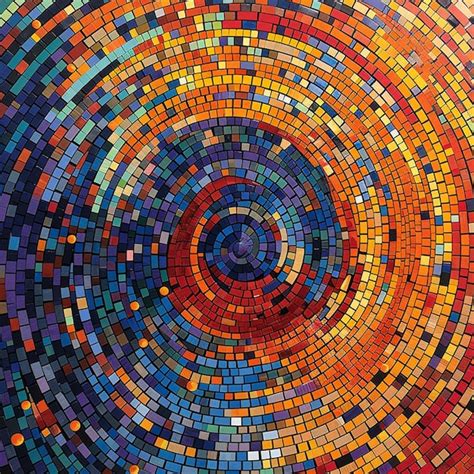Premium Photo A Close Up Of A Colorful Mosaic Tile Pattern With A Circular Design Generative Ai