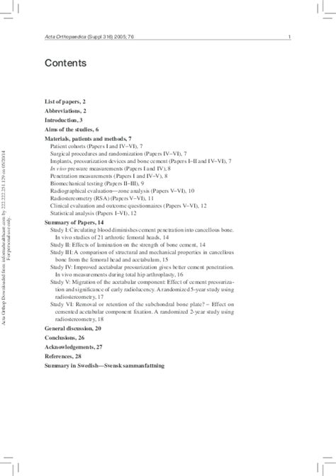 Pdf Fixation Of The Cemented Acetabular Component In Hip Arthroplasty
