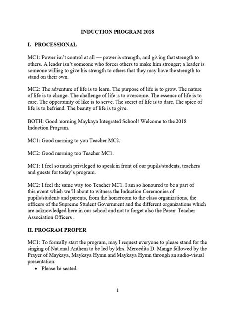 Induction Program 2018 Pdf