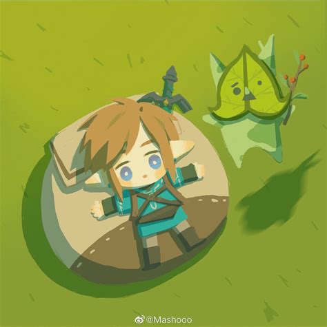 Link And Korok The Legend Of Zelda And More Drawn By Mashooo Danbooru