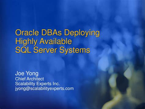 PPT Oracle DBAs Deploying Highly Available SQL Server Systems PowerPoint Presentation ID 3035477
