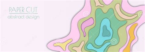 3d Layout Of The Cover Banner Leaflet In The Style Of Cut Paper Stock