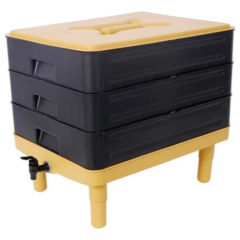 65l 3 Tray Indoor And Outdoor Worm Composter Bin For Vermicomposting