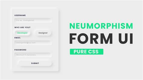 neumorphism ui form pure css youtube