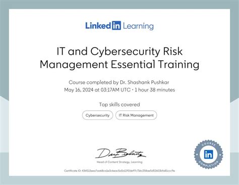 Dr Shashank Pushkar On Linkedin Certificate Of Completion