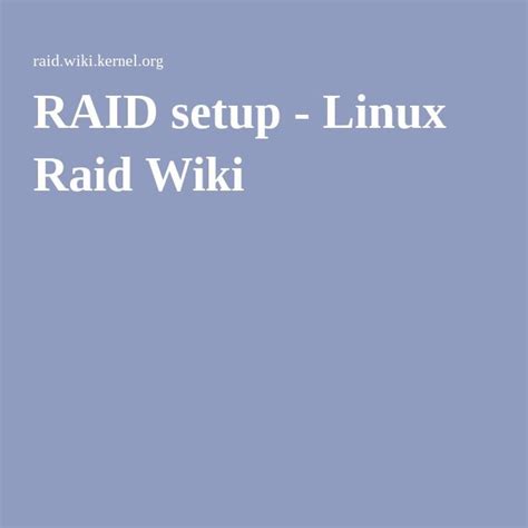 RAID Setup Linux Raid Wiki Raid Linux Setup