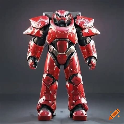 Power Armor Made Of Red Crystals With Jet Pack Turbines On Craiyon