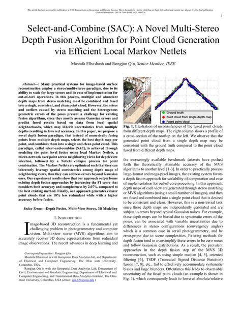 select and combine sac a novel multi stereo depth fusion algorithm