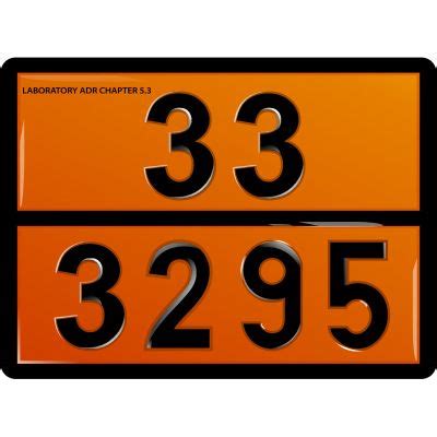 Табличка АДР оранжевого цвета 33 3295 для маркировки автоцистерн с ...