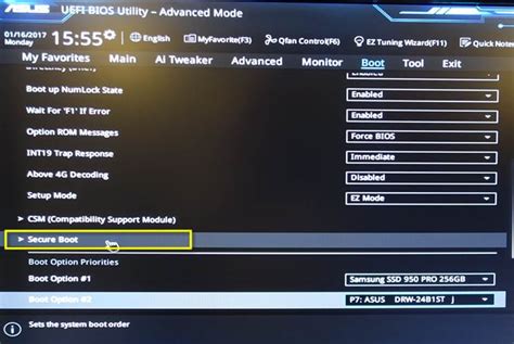 Disable Secure Boot