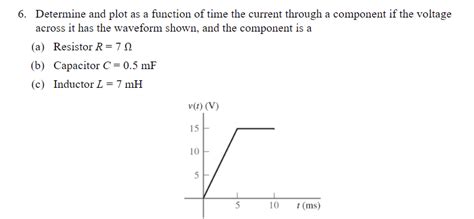 Solved Determine And Plot As A Function Of Time The Chegg Com