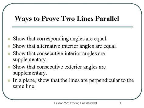 Lesson Proving Lines Parallel Lesson
