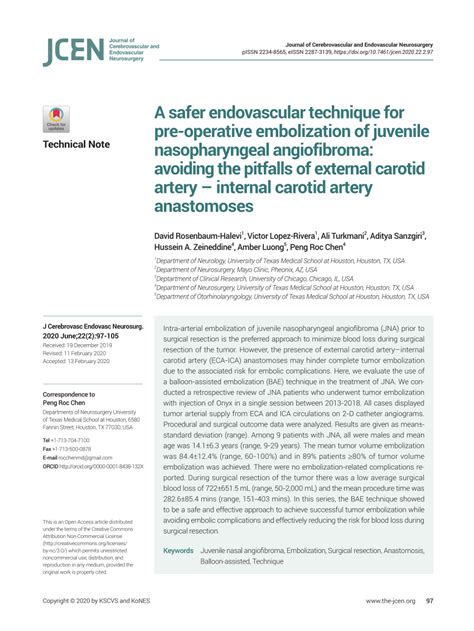 Pdf A Safer Endovascular Technique For Pre Operative Embolization Of Juvenile Nasopharyngeal