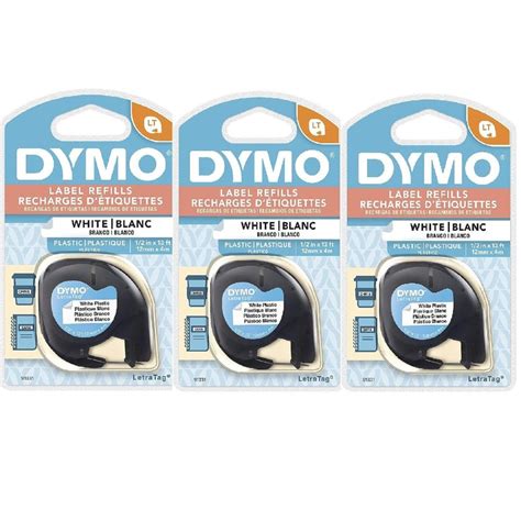Cinta Dymo Letratag Plástica Blanca X 3 Unidades Dymo