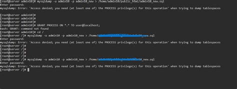 How To Fix The Mysqldump Access Denied Process Privilege Error Hyderabadwebhosting