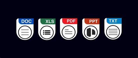 Premium Vector File Type Icons File Formats In Flat Design File And