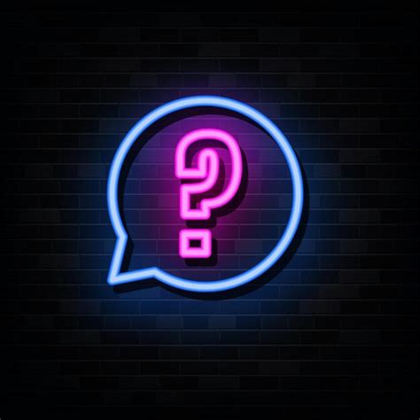 Premium Vector Neon Glowing Question Mark Signs Vector Design