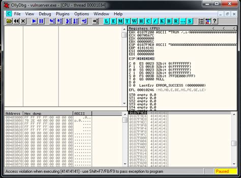 exploit development vulnserver trun jmp eax happy hacking