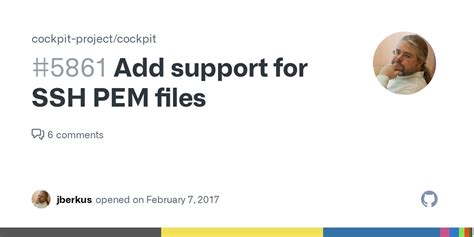 Add Support For Ssh Pem Files · Issue 5861 · Cockpit Projectcockpit · Github
