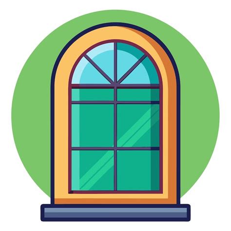 창 클리파트 만화 스타일 터 일러스트레이션 프리미엄 벡터