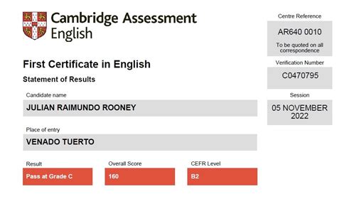 He Obtenido Un Nuevo Certificado First Certificate In English B2 De