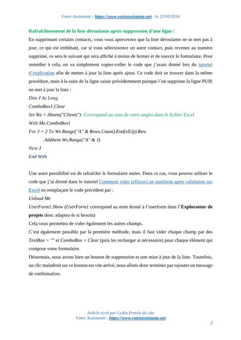 Pdf Créer Un Bouton De Suppression Dans Un Formulaire Excel · Créer