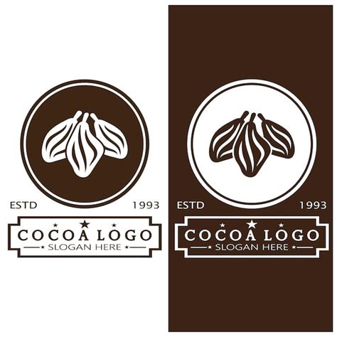 Premium Vector Cocoa Logococoa Beancocoa Treecocoa Branches And
