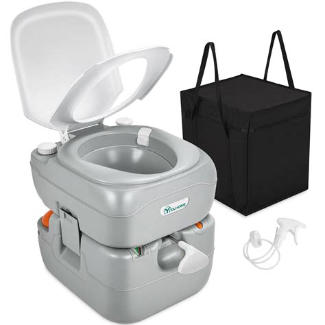 Dwvo Gallon Portable Toilet Camping Porta Potty With Carry Bag And Hand Sprayer Toilet For