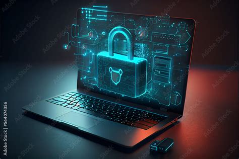 Cyber Network Concept Holding Global Network Security Safety Closed Padlock On Digital Cyber